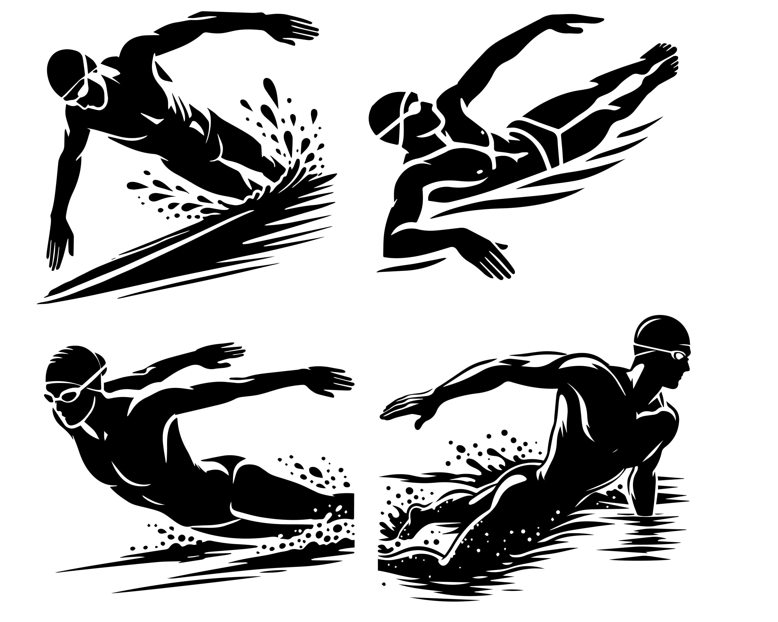 Swimming Svg Bundle, Swimming Mom, Ocean Svg, Beach Svg, Swimmer Vector ...