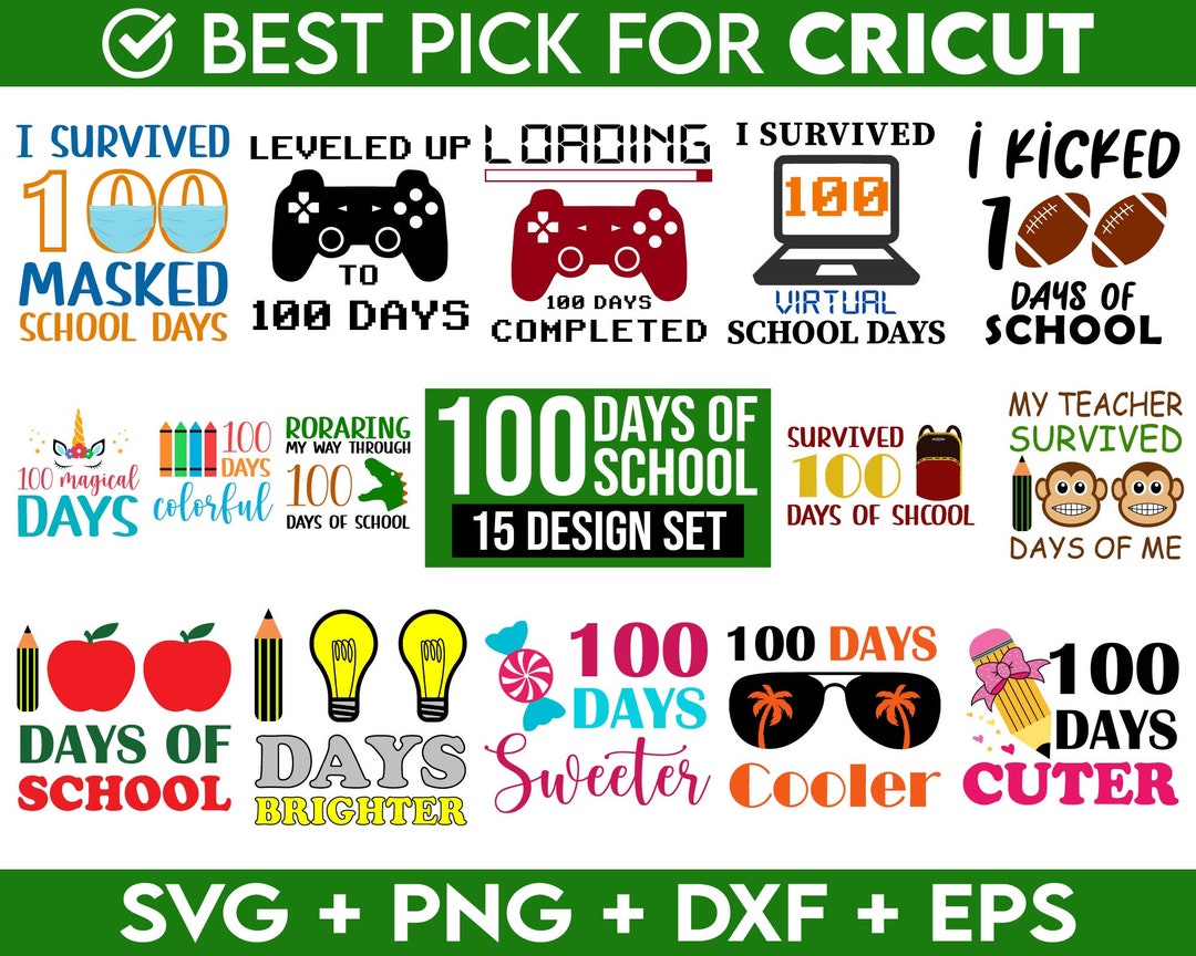 100 Days of School SVG Bundle, School Svg Bundle, Teacher Svg Bundle ...