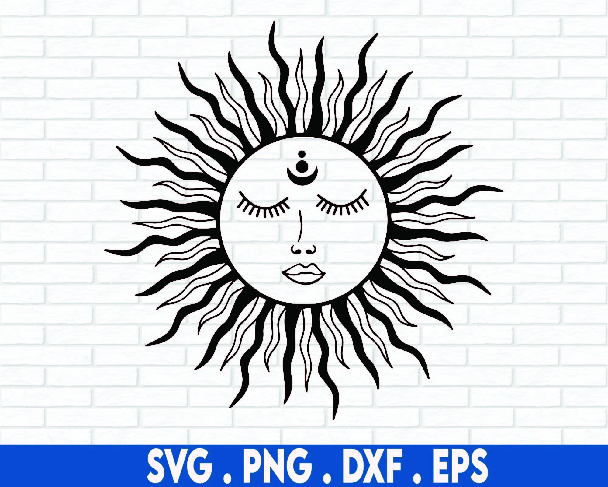 Boho Sun SVG, Celestial SVG, Mystical Shirt SVG, Moon, Bohemian Sun ...