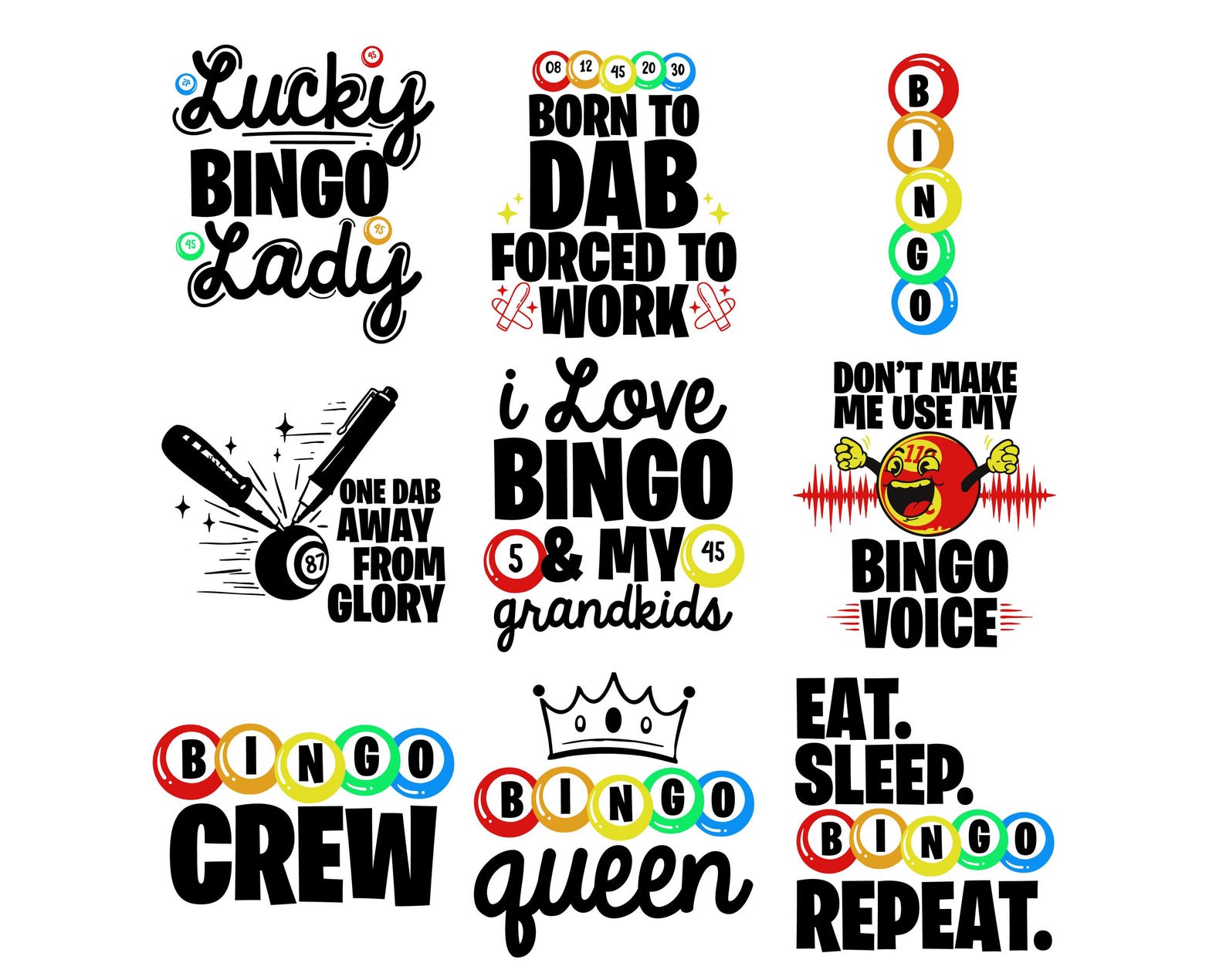 Bingo Svg Bundle, Bing Player Svg, Bingo Games Svg, Bingo Design Bundle ...