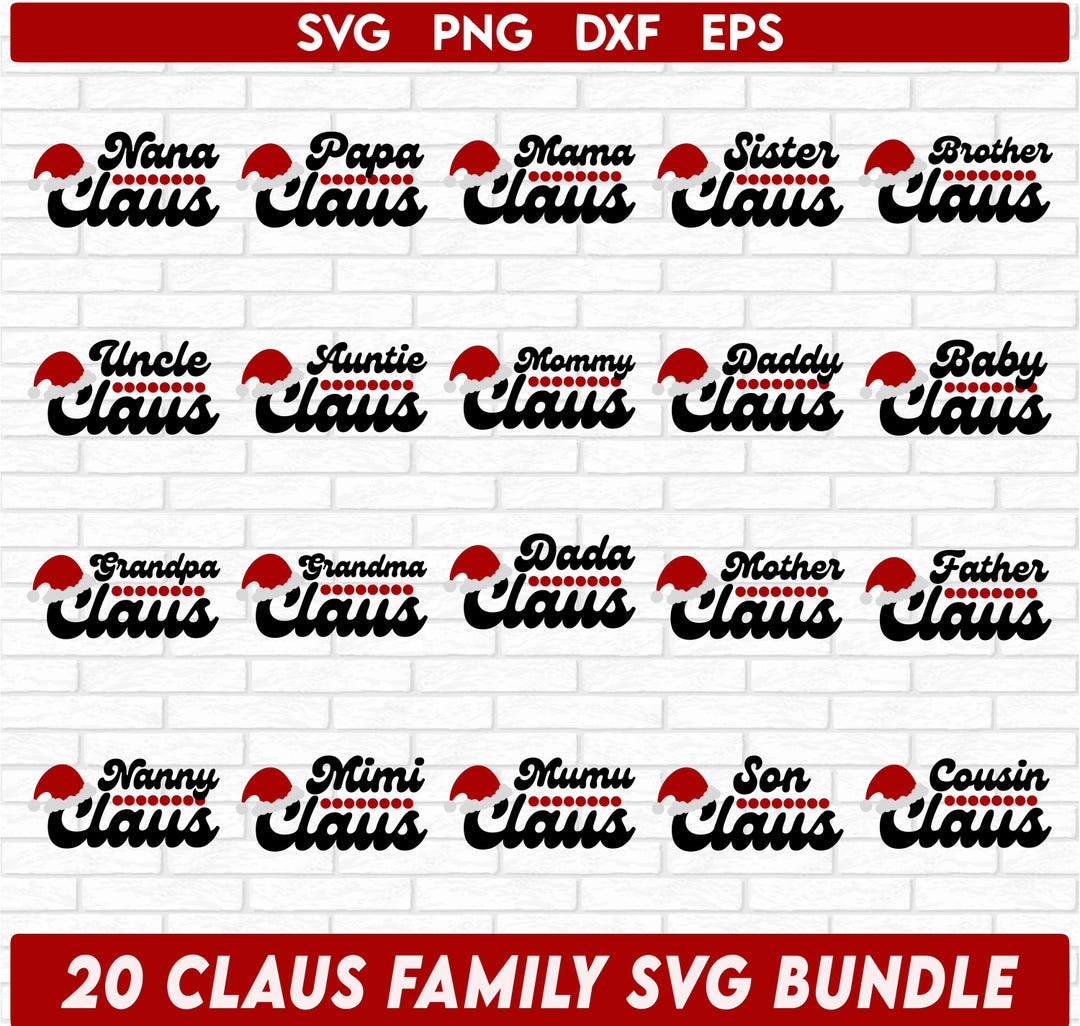 Claus Family SVG Bundle, Santa Claus Bundle, Santa Christmas Bundle ...