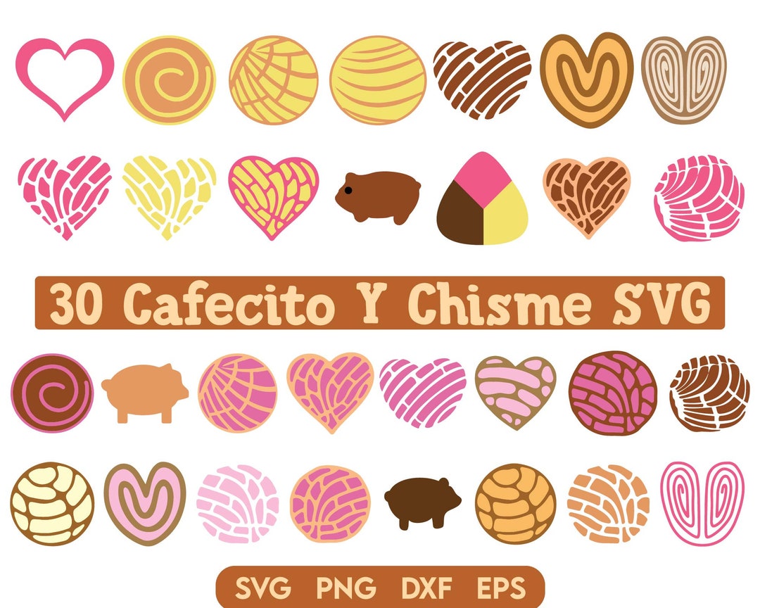 Cafecito Y Chisme SVG Bundle, Concha SVG, Mexican Sweet Bread SVG ...