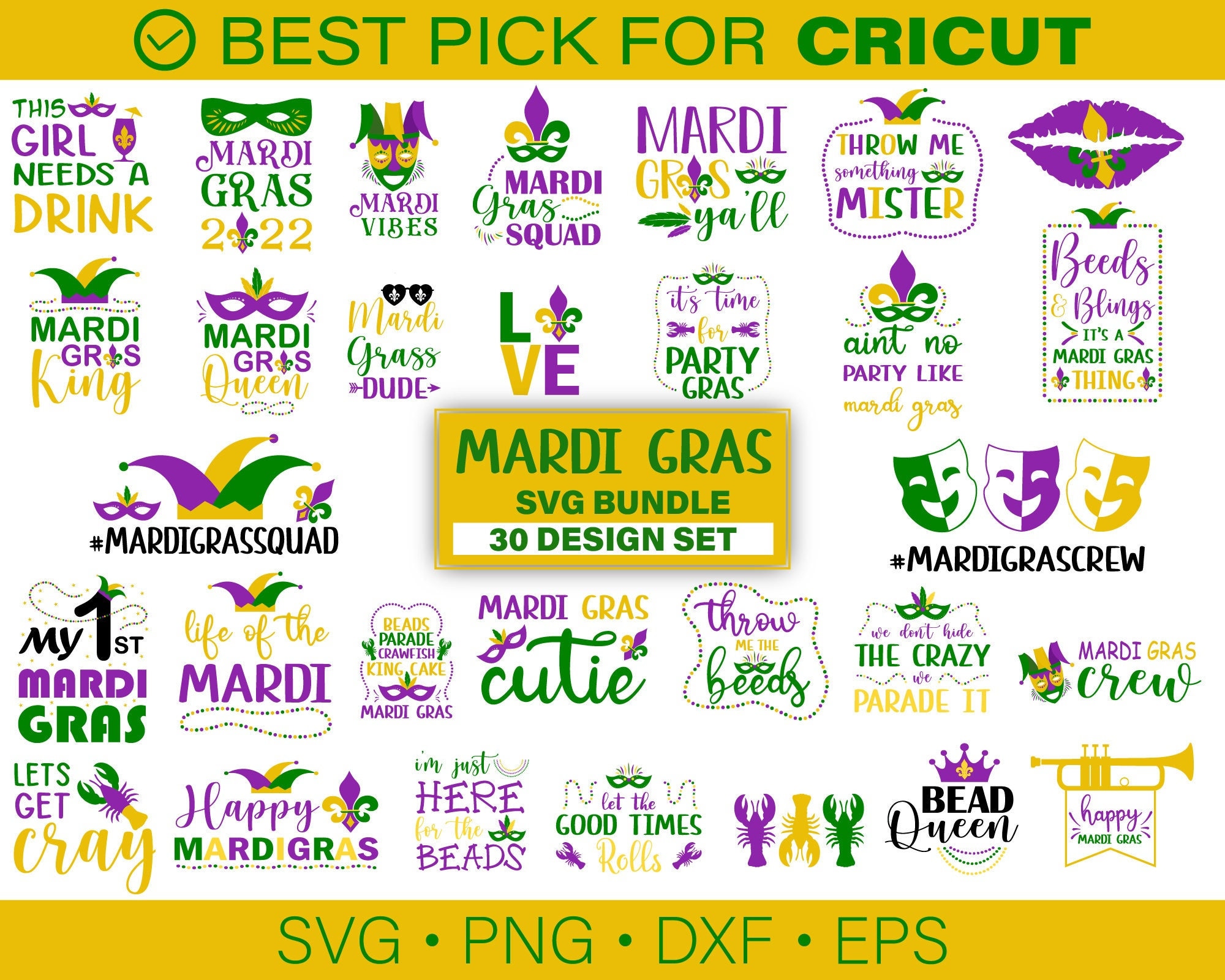 Mardi Gras SVG Bundle Fat Tuesday Svg Carnival Svg Funny - Etsy