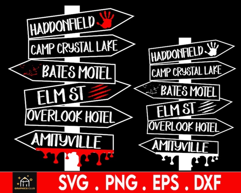 Horror Street Sign Svg Haddonfield Sign Camp Crystal Lake - Etsy