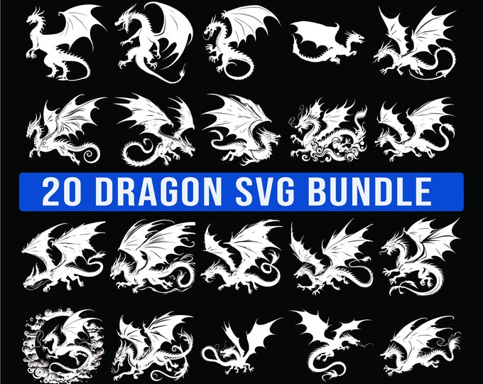 Dragon Svg Bundle \ Dragons Svg Files \ Dragon Cut Files \ Dragons Svg ...