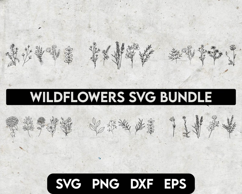 Wildflower SVG Bundle Wildflower Vector Wildflower - Etsy