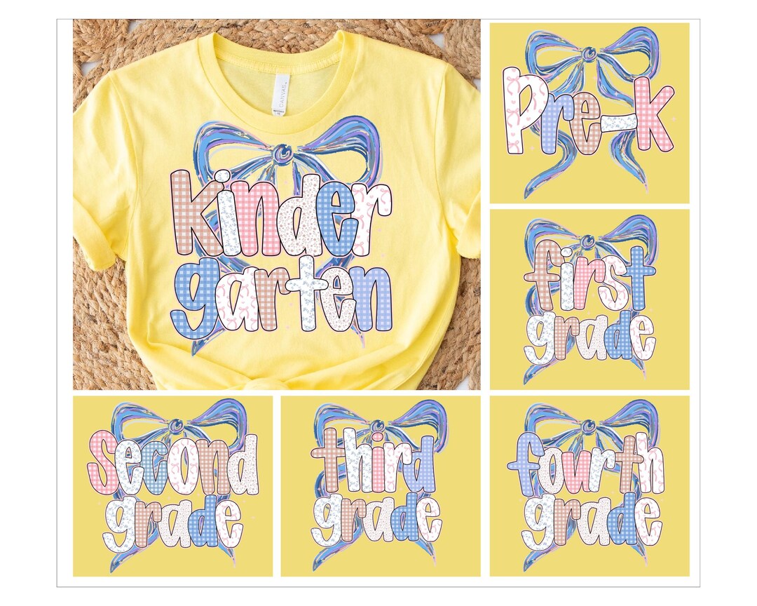 Preppy Back to School Floral Bundle PNG, First Day of School Png ...