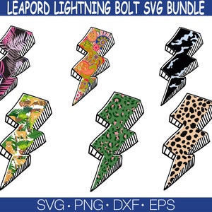 Leopard Lightning Bolt Svg Bundle, Leopard Lightning Bolt Png ...