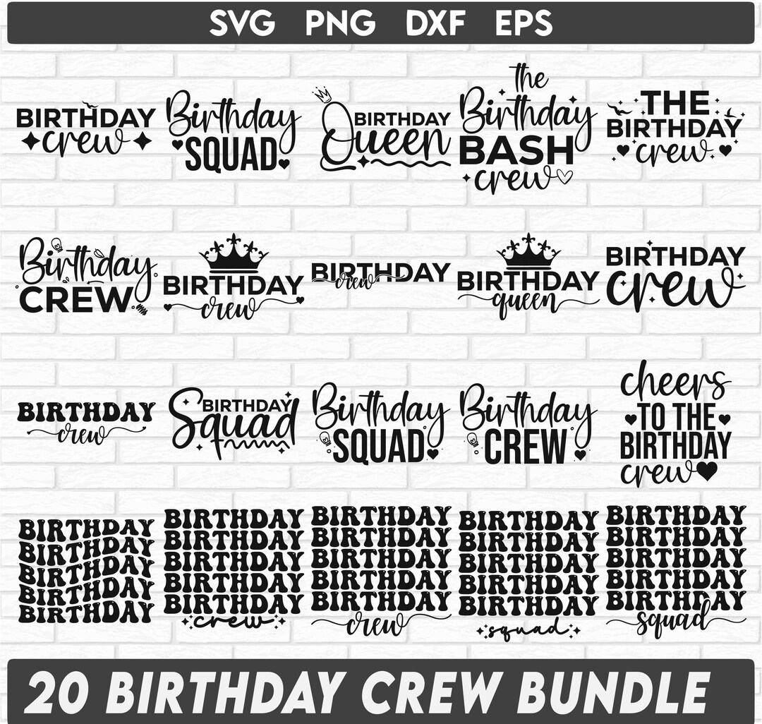 Birthday Crew Svg Bundle, Birthday Saying Svg, Happy Birthday Svg ...