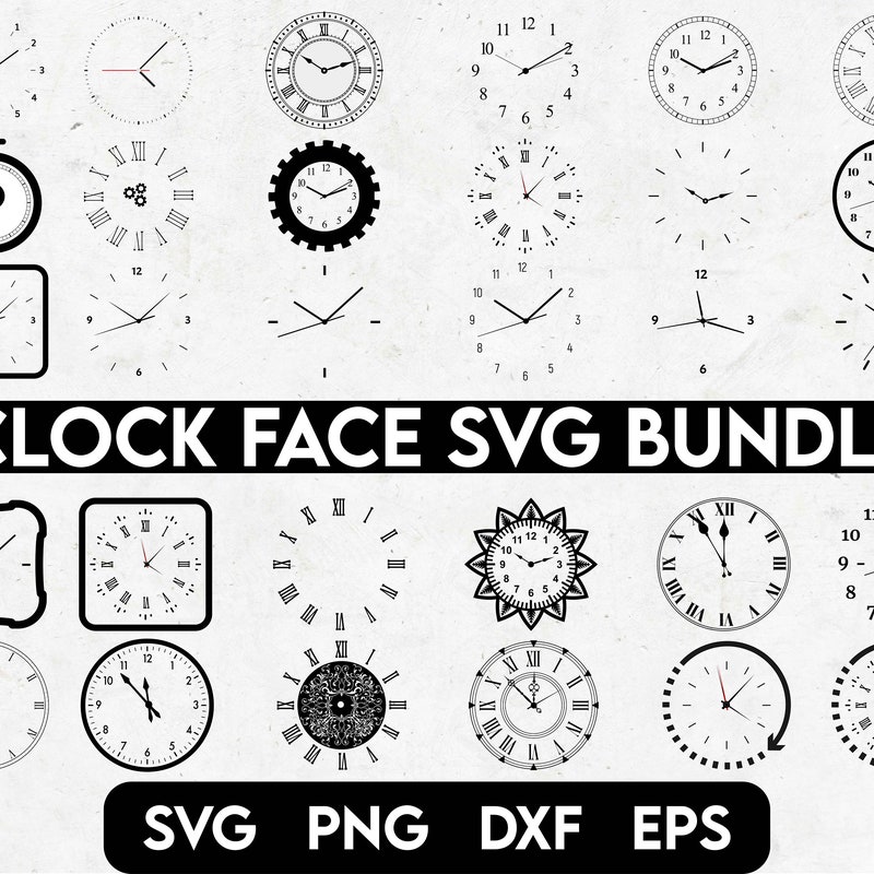 Clock Svg - Etsy
