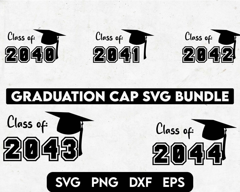 Graduation Cap Svg Bundle, Class of 2034, Class of 2035, Class of 2036 ...