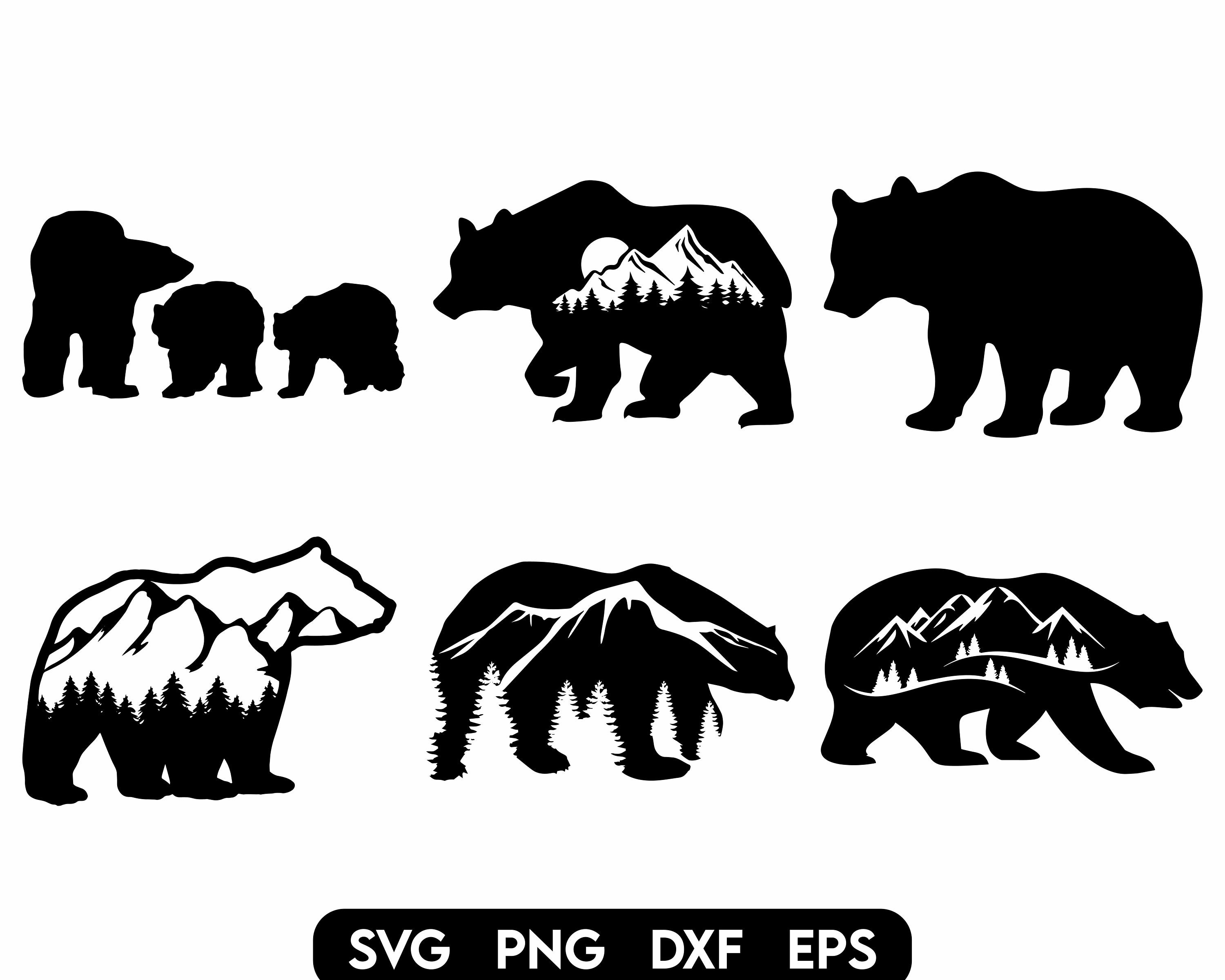 Bear SVG Bundle Mountains Pine Trees Grizzly Bear SVG Mama - Etsy Canada