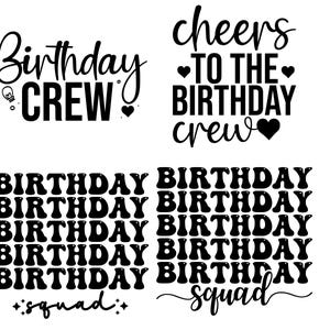 Birthday Crew Svg Bundle, Birthday Saying Svg, Happy Birthday Svg ...