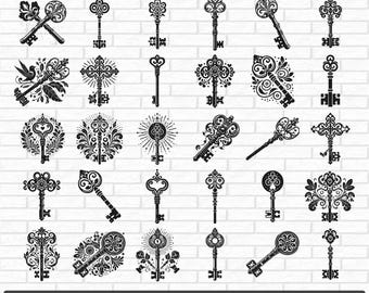Key SVG, Key Clipart, Keys Svg Bundle, Magic Key Svg, Vintage Key Svg ...