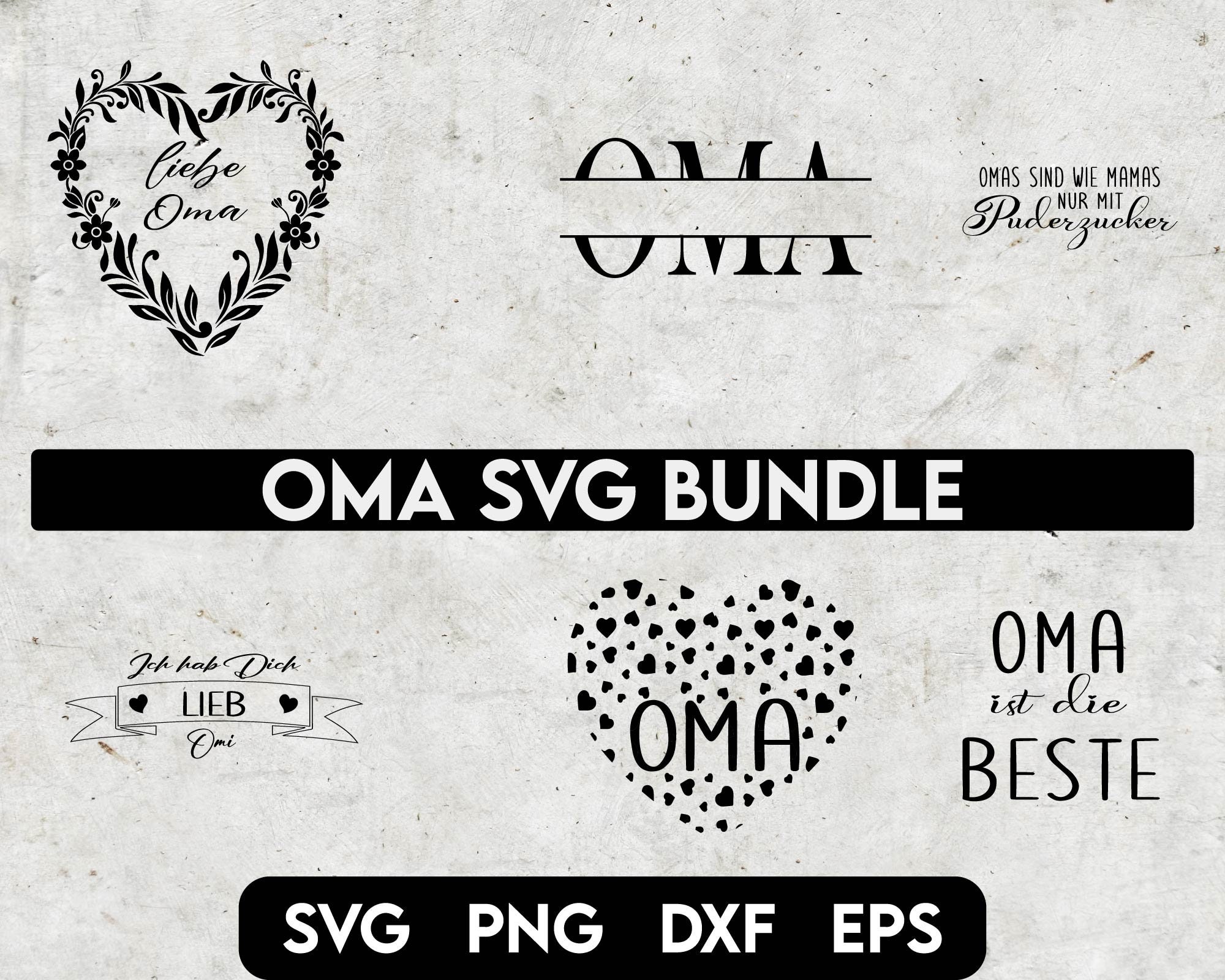 German Oma Plotter SVG bundle, Liebe Omi svg, Wreath Split Monogram svg, Heart Rainbow svg ...