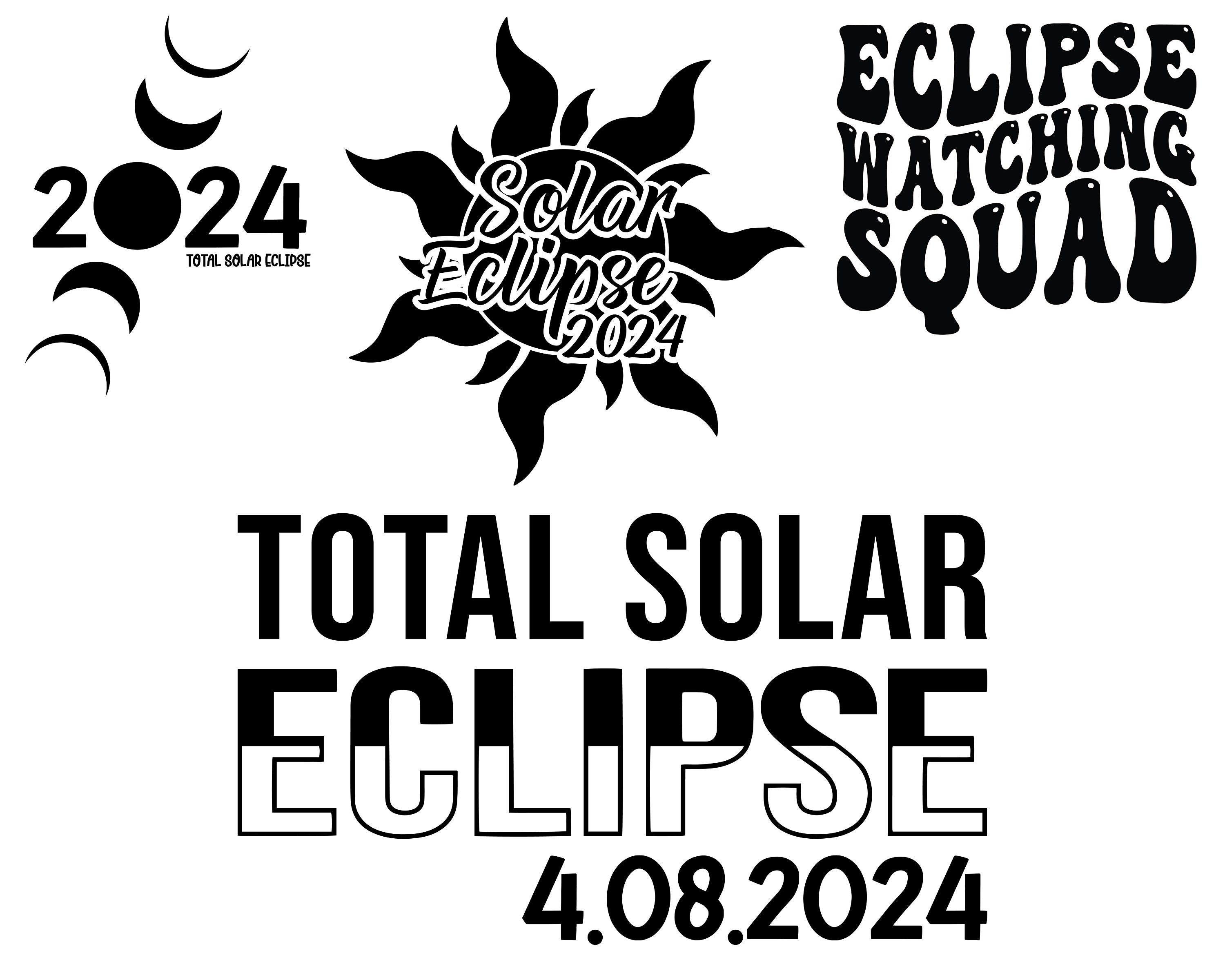 Solar Eclipse 2024 Svg Bundle, 2024 Eclipse Shirt Svg, Solar Eclipse ...
