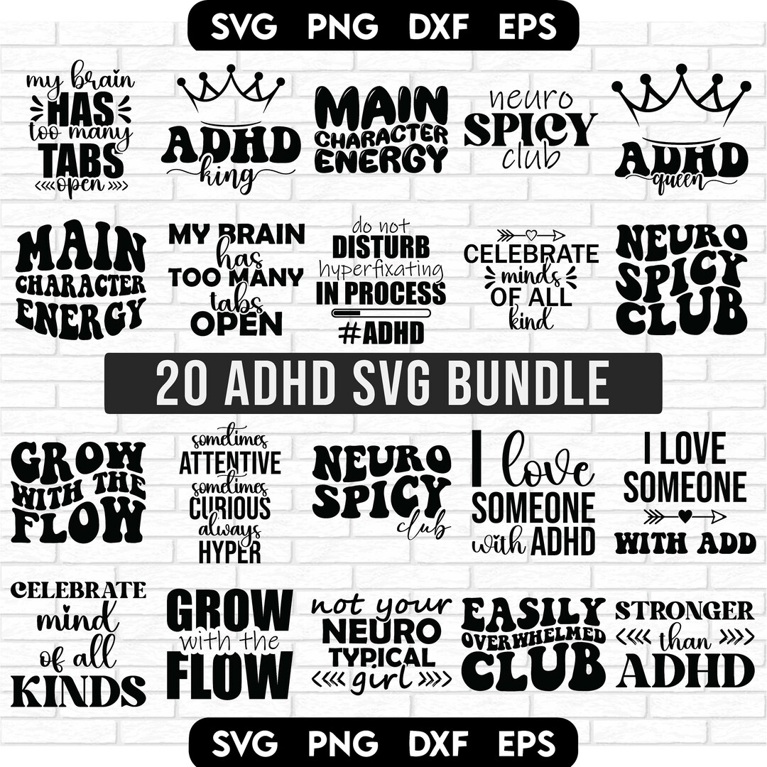 ADHD SVG Bundle, Adhd Aware Svg, Adhd Awareness, Adhd Svg File, ADHD ...