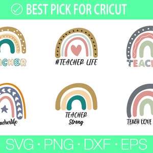 Teacher Rainbow Svg Bundle, Teacher Rainbow Png SVG, Teacher Life Svg ...