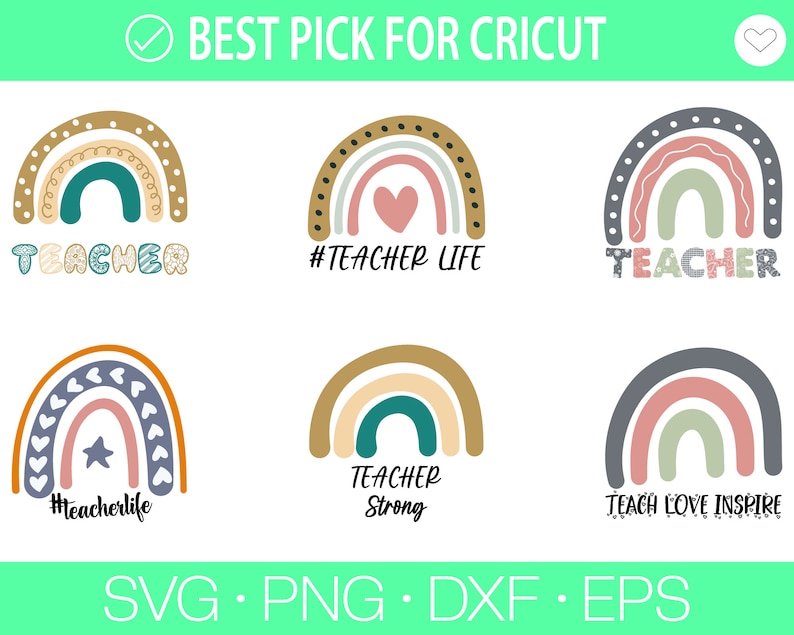 Teacher Rainbow Svg Bundle, Teacher Rainbow Png SVG, Teacher Life Svg ...