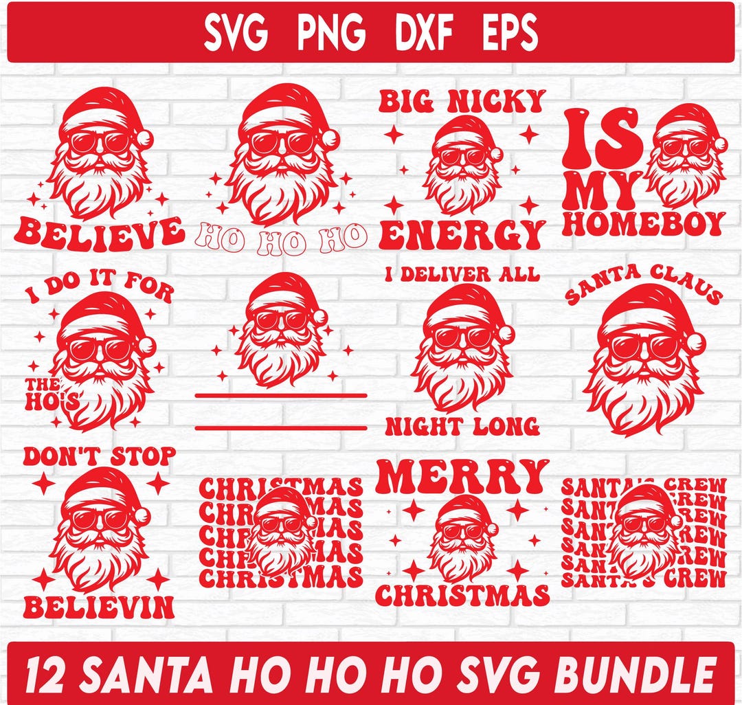 Santa SVG Bundle, Christmas SVG Files for Cricut, Santa Christmas ...