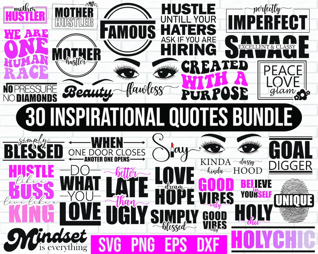 Inspirational Quotes Svg Bundle, Positive Daily Affirmations Svg ...