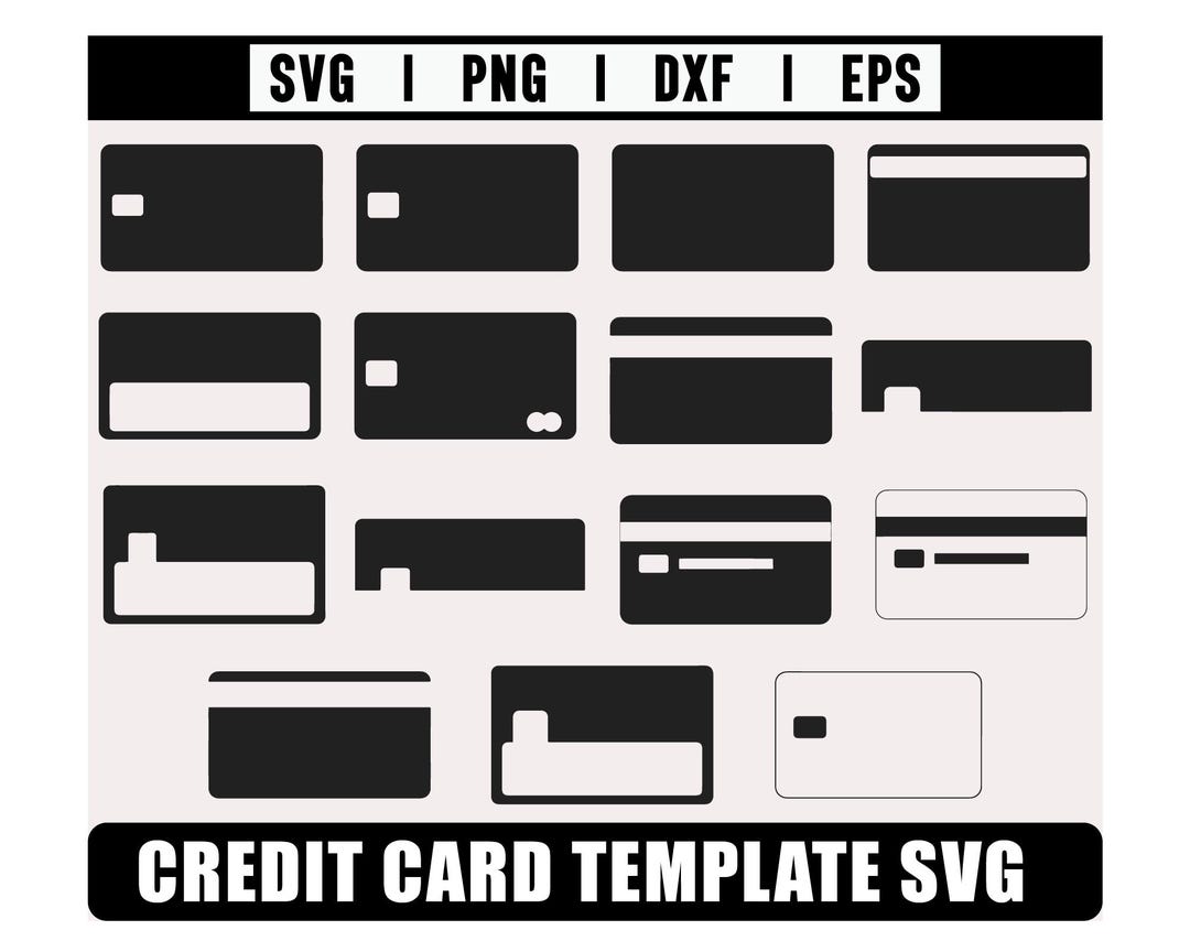 Credit Card Template Svg, Credit Card Template Silhouette, Bank Card ...