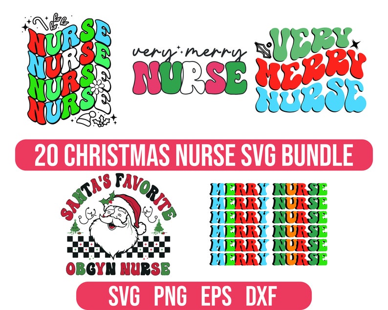 Christmas Nurse Svg Bundle, Nurse SVG, Christmas Nurse Svg, Nurse ...