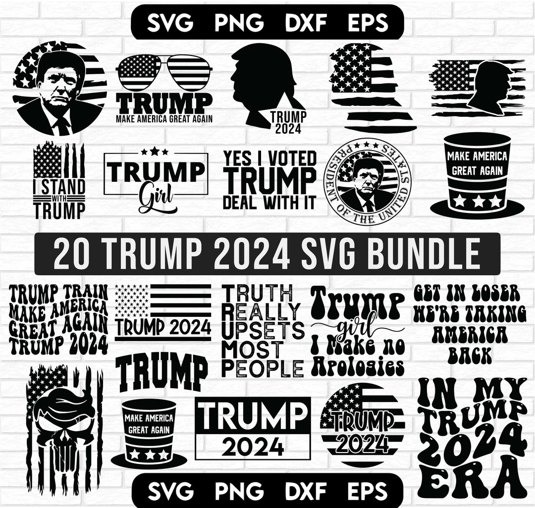 Trump 2024 Svg Bundle, Trump 2024 Clipart, Trump Cricut, USA Flag Svg ...