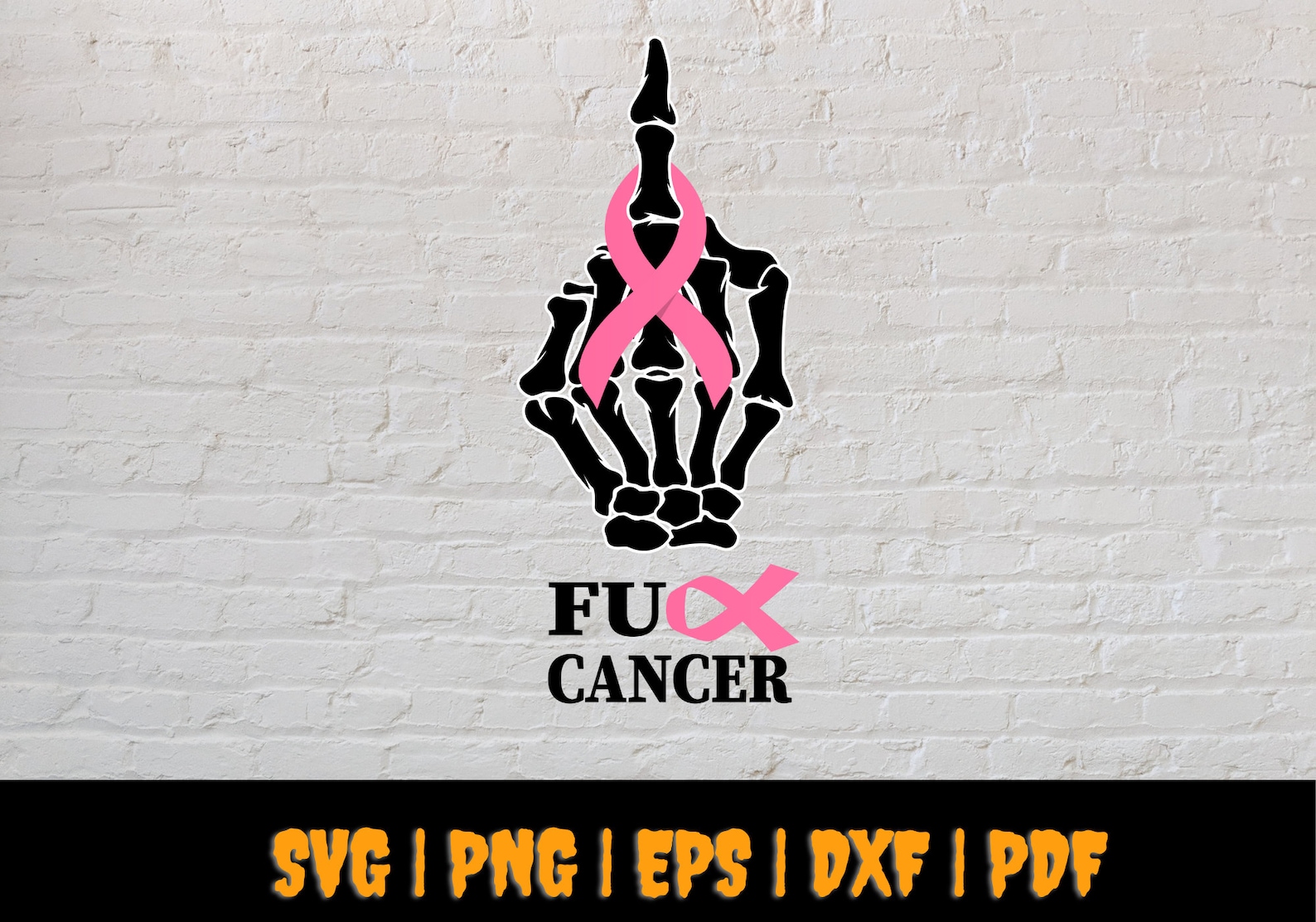 Breast Cancer SVG Middle Finger SVG Fuck Cancer SVG Funny - Etsy