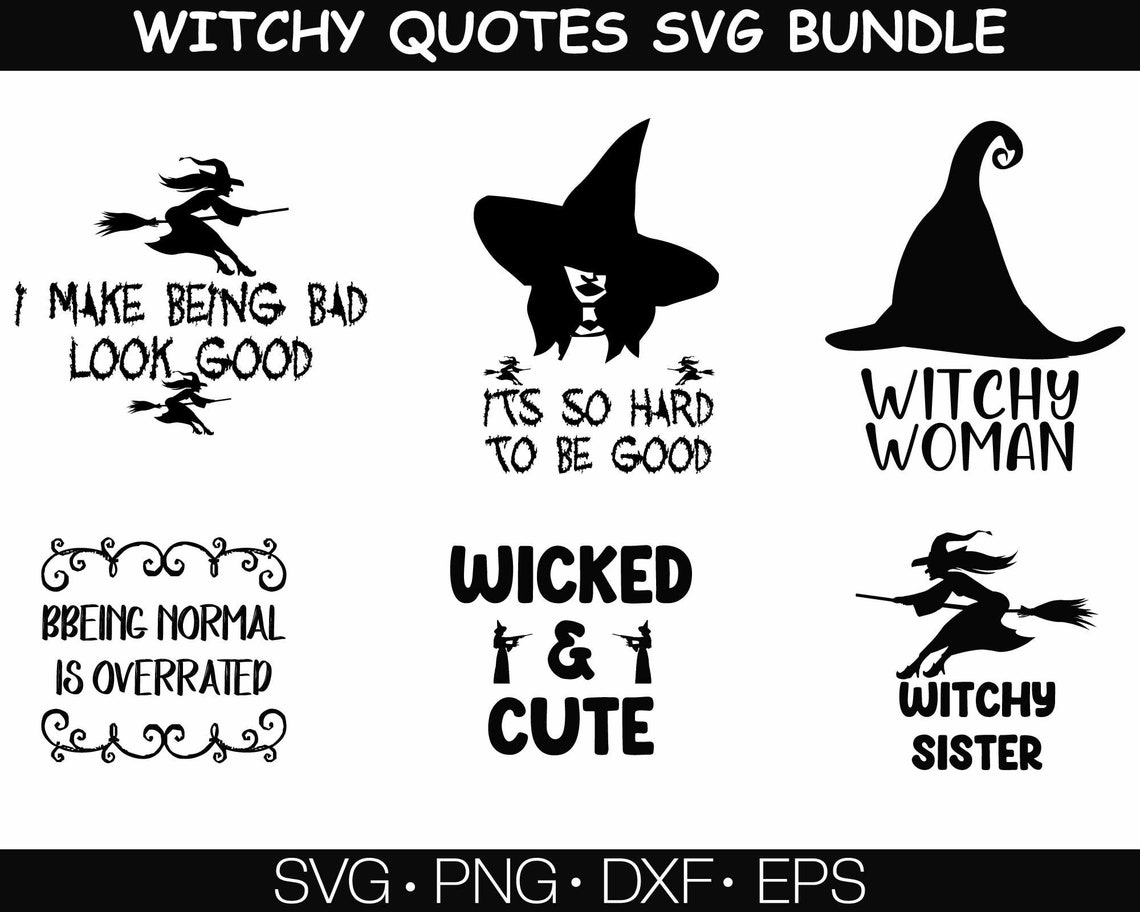 Witchy Quotes Svg Bundle Witch Svg Halloween Svg Horror - Etsy