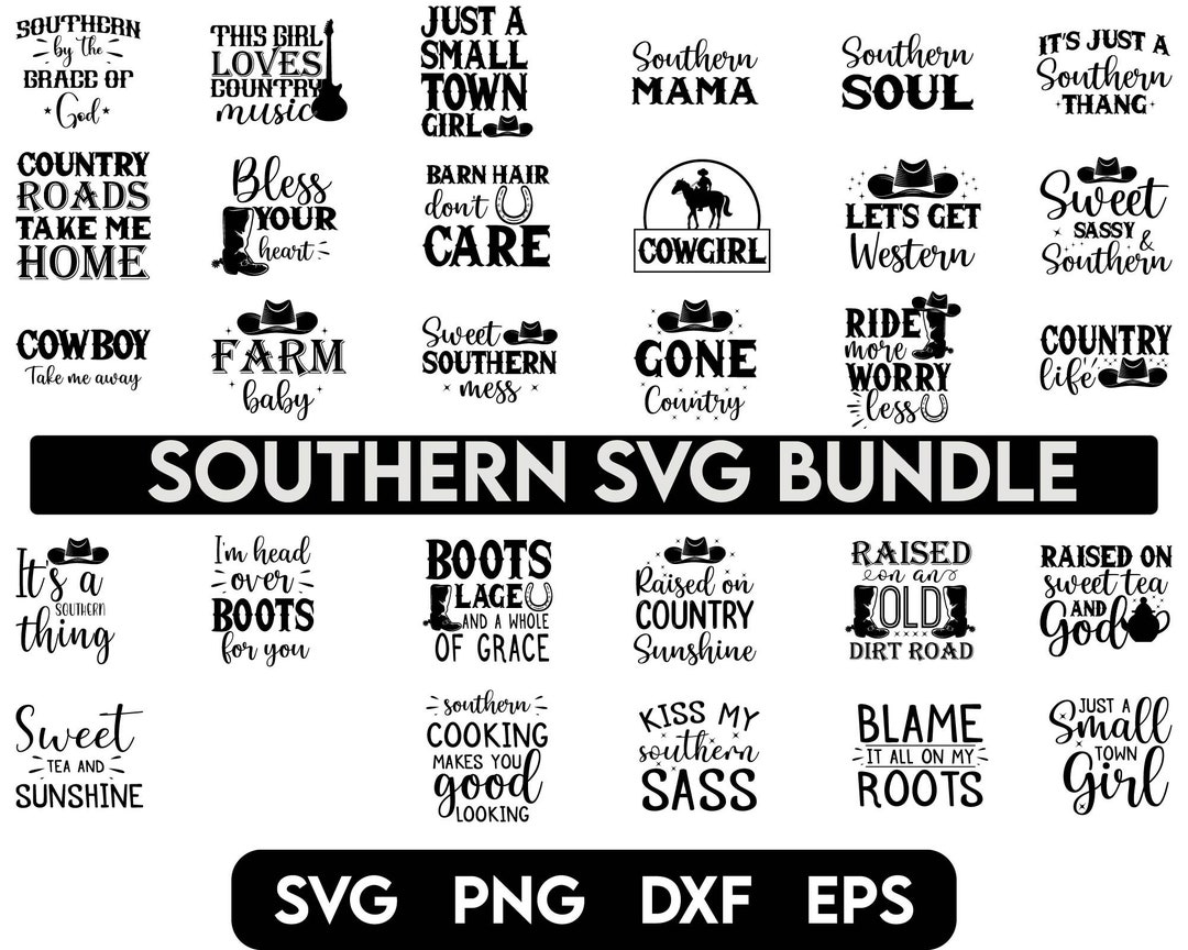 Southern SVG Bundle, Southern Girl, Southern Svg, Country Svg, Cowgirl ...