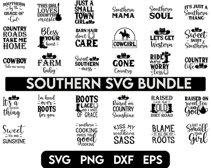 Country Music Svg Bundle, Southern Svg, Sassy Svg, Rodeo Svg, Southern ...