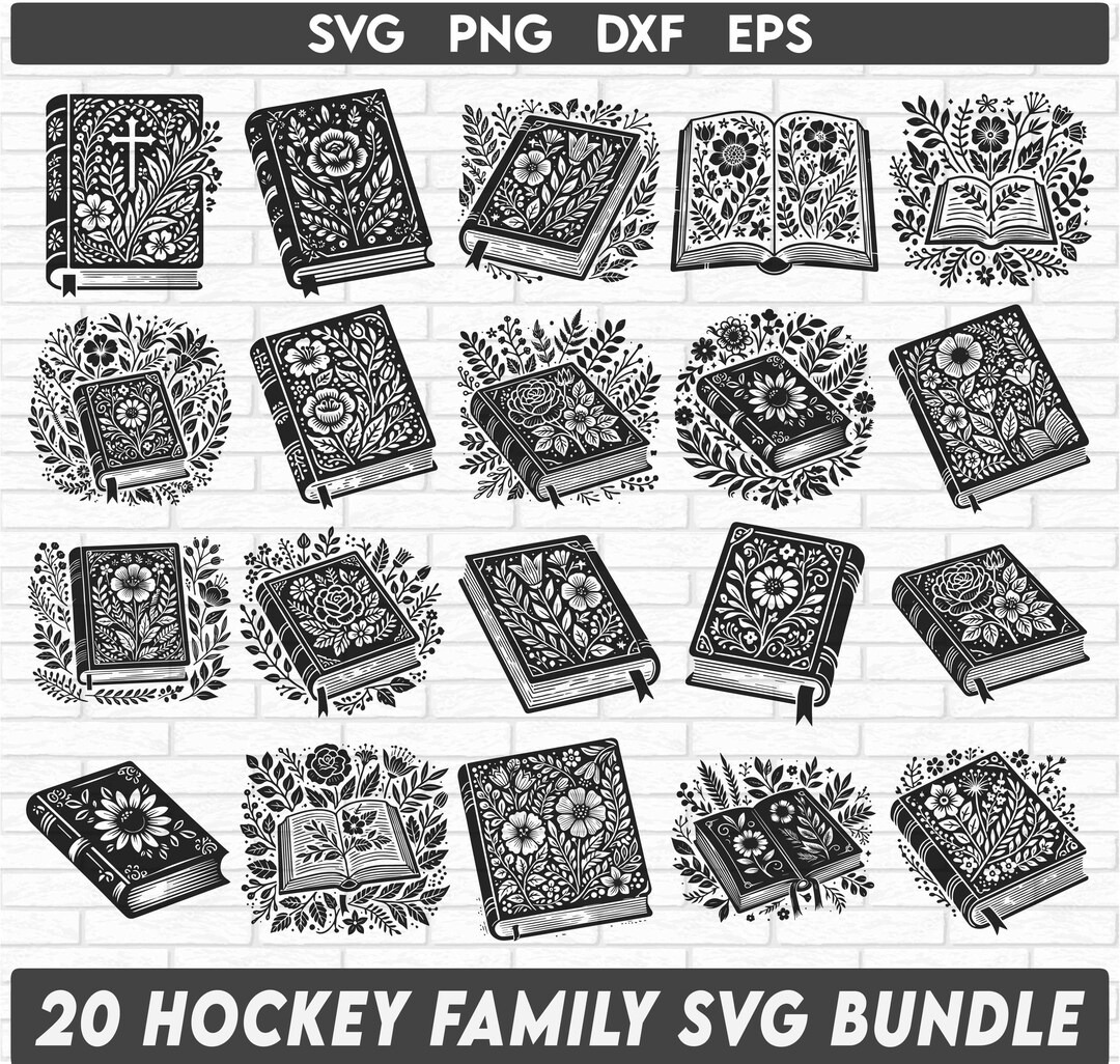 Floral Book Svg,book Svg Bundle,books With Flowers Svg,reading Book Svg ...