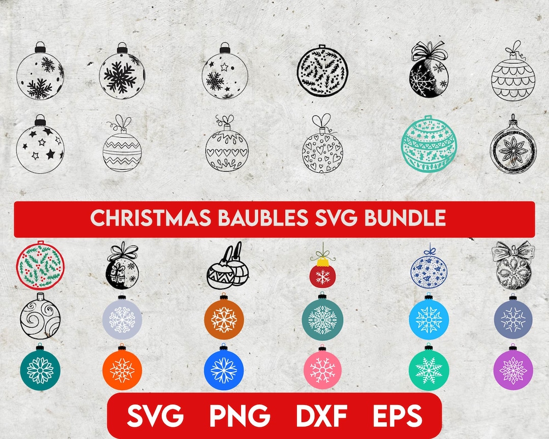 Christmas Baubles SVG Bundle, Christmas Svg Bundle, Ornament Svg ...