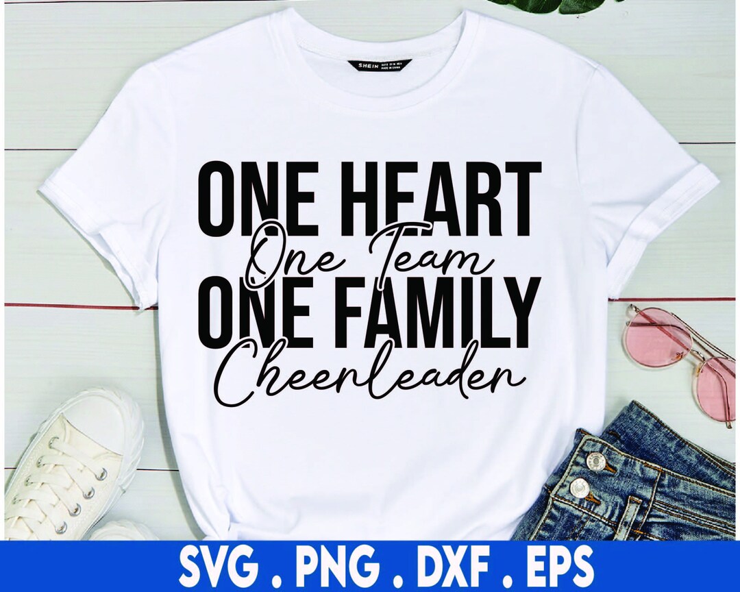 One Heart One Team One Family Cheerleader Svg, Cheer Shirt Svg ...