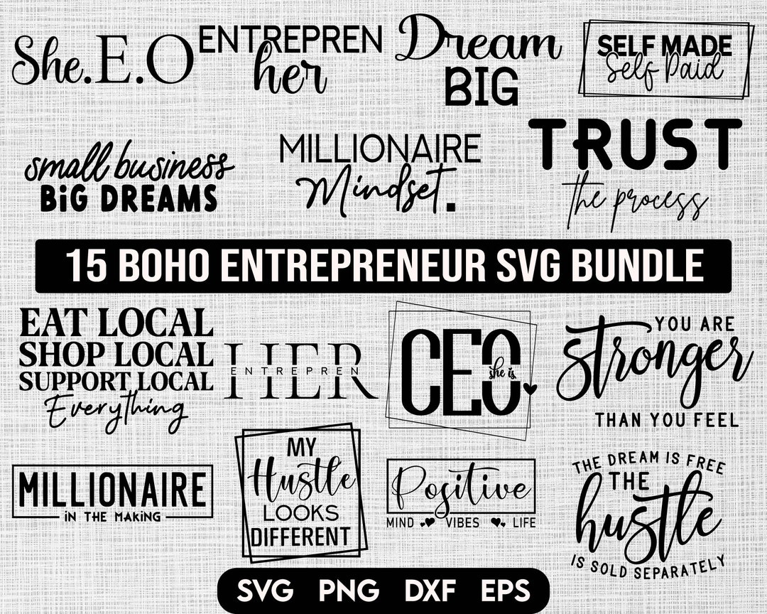 Entrepreneur Svg Png Bundle for Small Business Owners, CEO Svg File ...