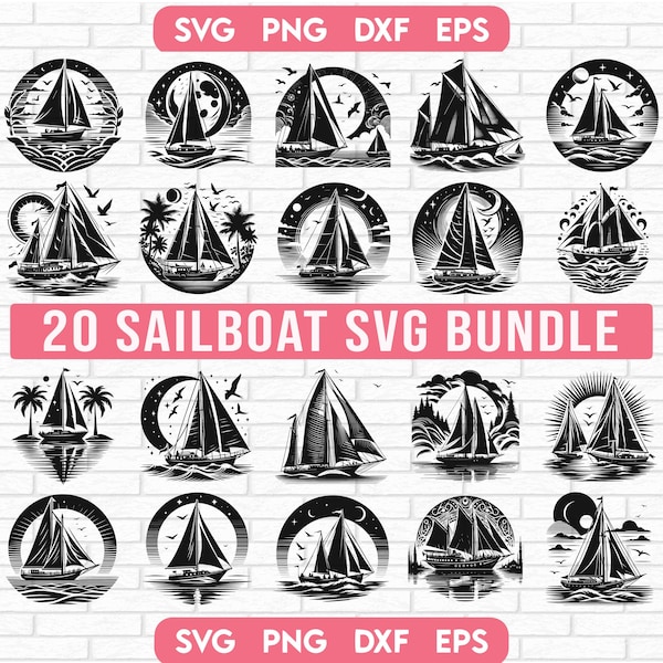 Sailboat Clipart - Etsy