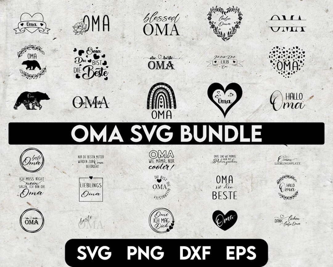 German Oma Plotter SVG Bundle, Liebe Omi Svg, Wreath Split Monogram Svg ...