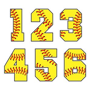 Softball Number Png Bundle, Varsity Letters Design, Softball Team ...