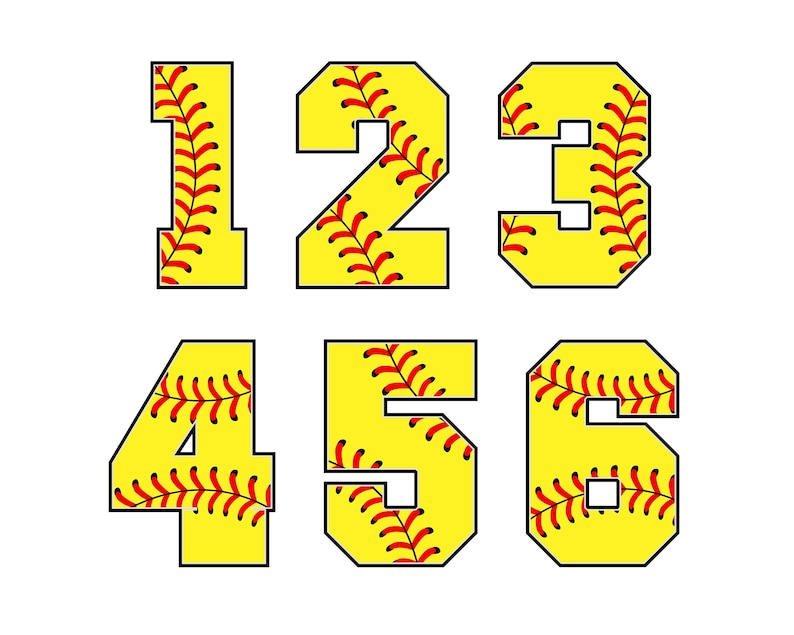 Softball Number Png Bundle, Varsity Letters Design, Softball Team ...