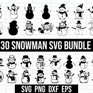 Snowman Svg Bundle Clipart, Winter Christmas Cute Snowman Png, Snowman ...