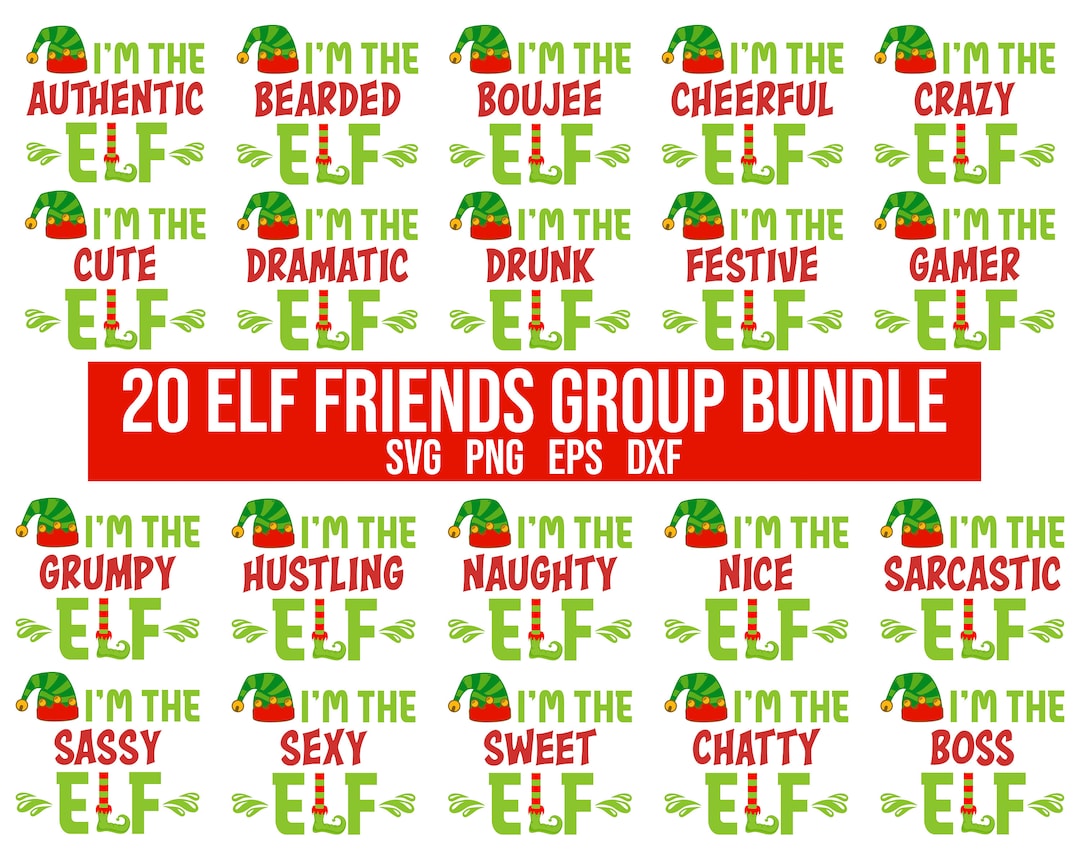 Elf Friends Group Svg Bundle, Elf Friends SVG, Matching Work Family Elf ...