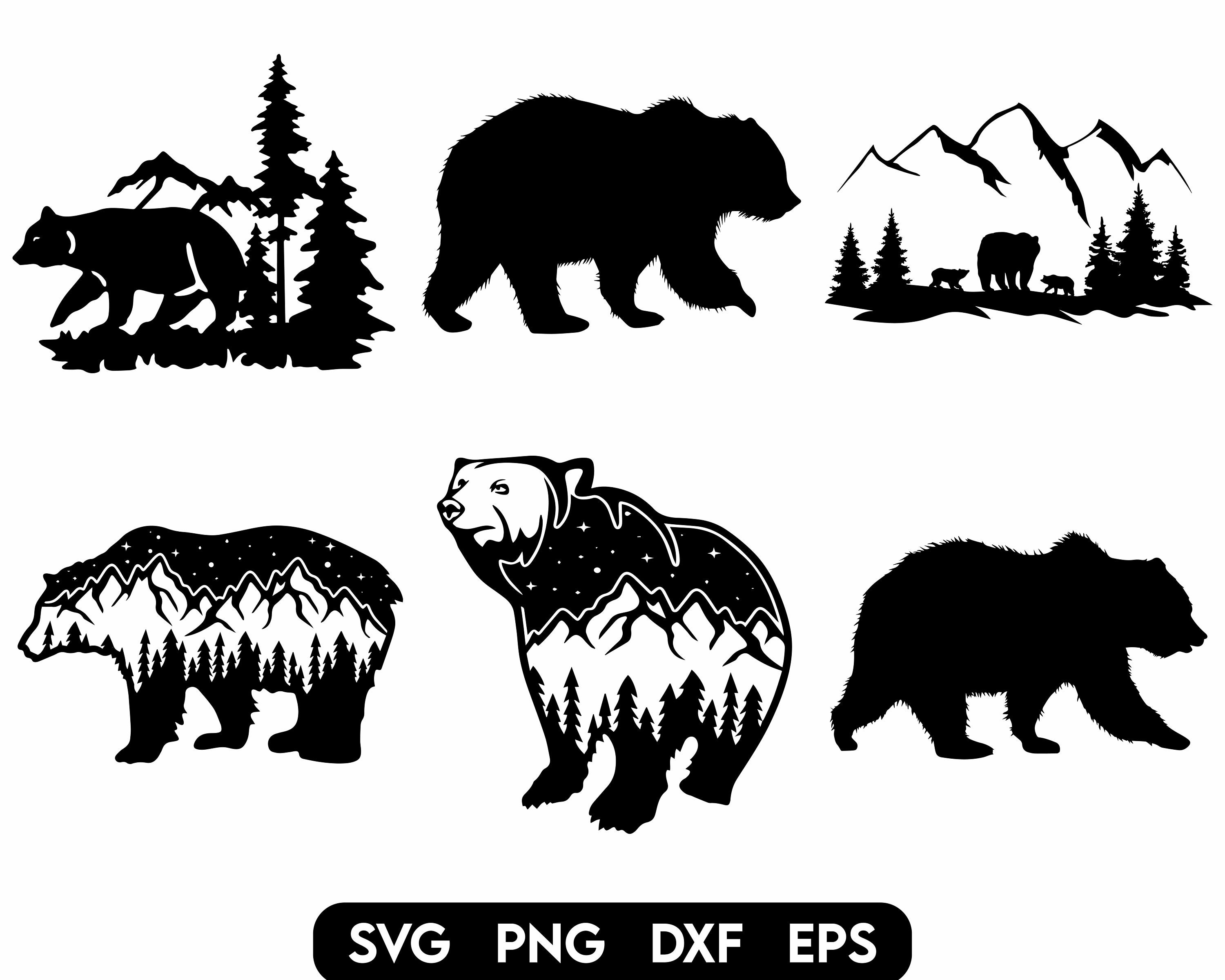 Bear SVG Bundle Mountains Pine Trees Grizzly Bear SVG Mama - Etsy Canada