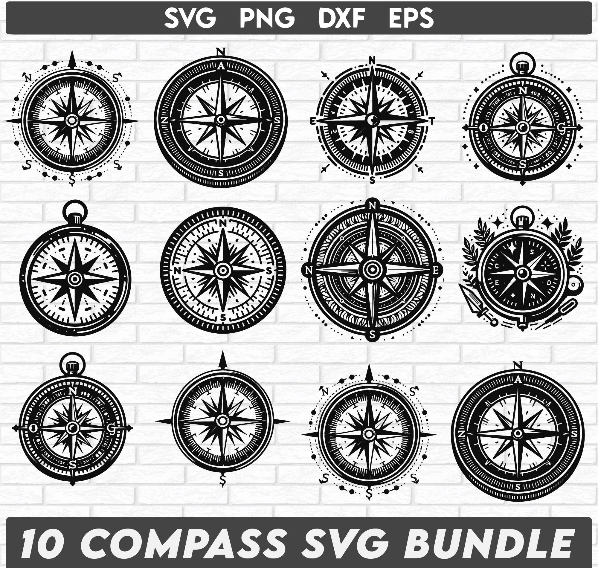 Compass Svg Bundle Compass Svg Nautical Compass Vintage Compass Compass Clipart Compass Cut
