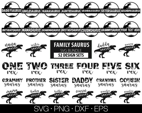 Family Saurus Svg Mama Saurus Svg Dinosaur Family Svg - Etsy