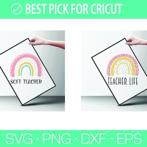 Teacher Rainbow Svg Bundle, Teacher Rainbow Png SVG, Teacher Life Svg ...