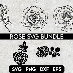 Rose Svg Bundle, ROSES Svg, Rose Clipart Bundle, Rose Svg Cut Files for ...