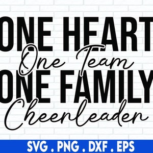 One Heart One Team One Family Cheerleader Svg, Cheer Shirt Svg ...