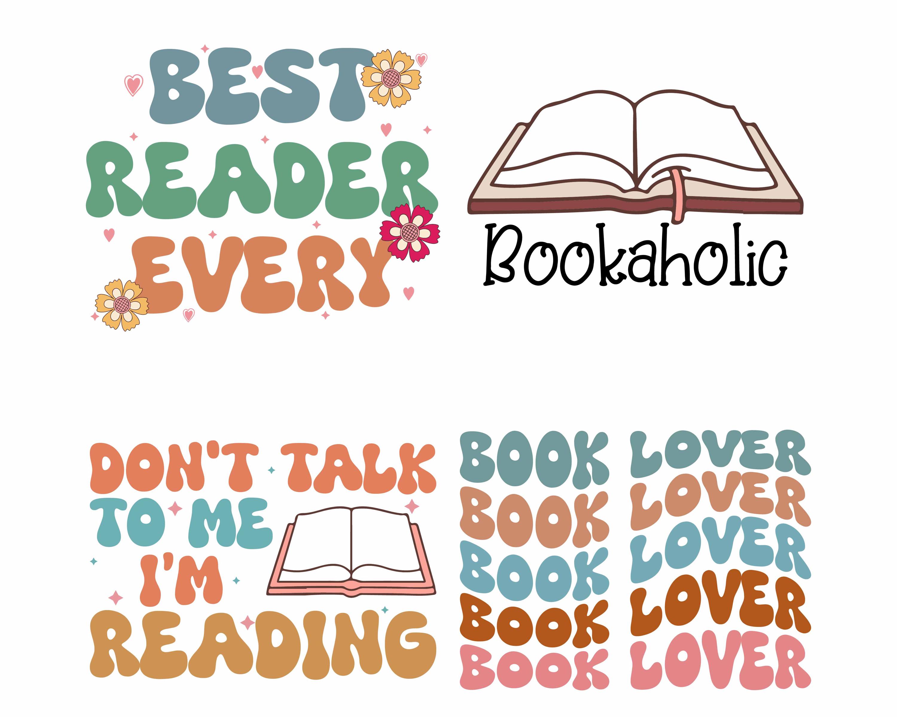 Retro Book SVG Bundle, Book Lover Svg, Reading SVG, Book Svg, Library ...