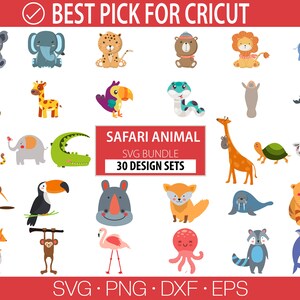 Safari Animals SVG Bundle, Jungle Svg, Animals Svg, Lion Svg, Elephant ...